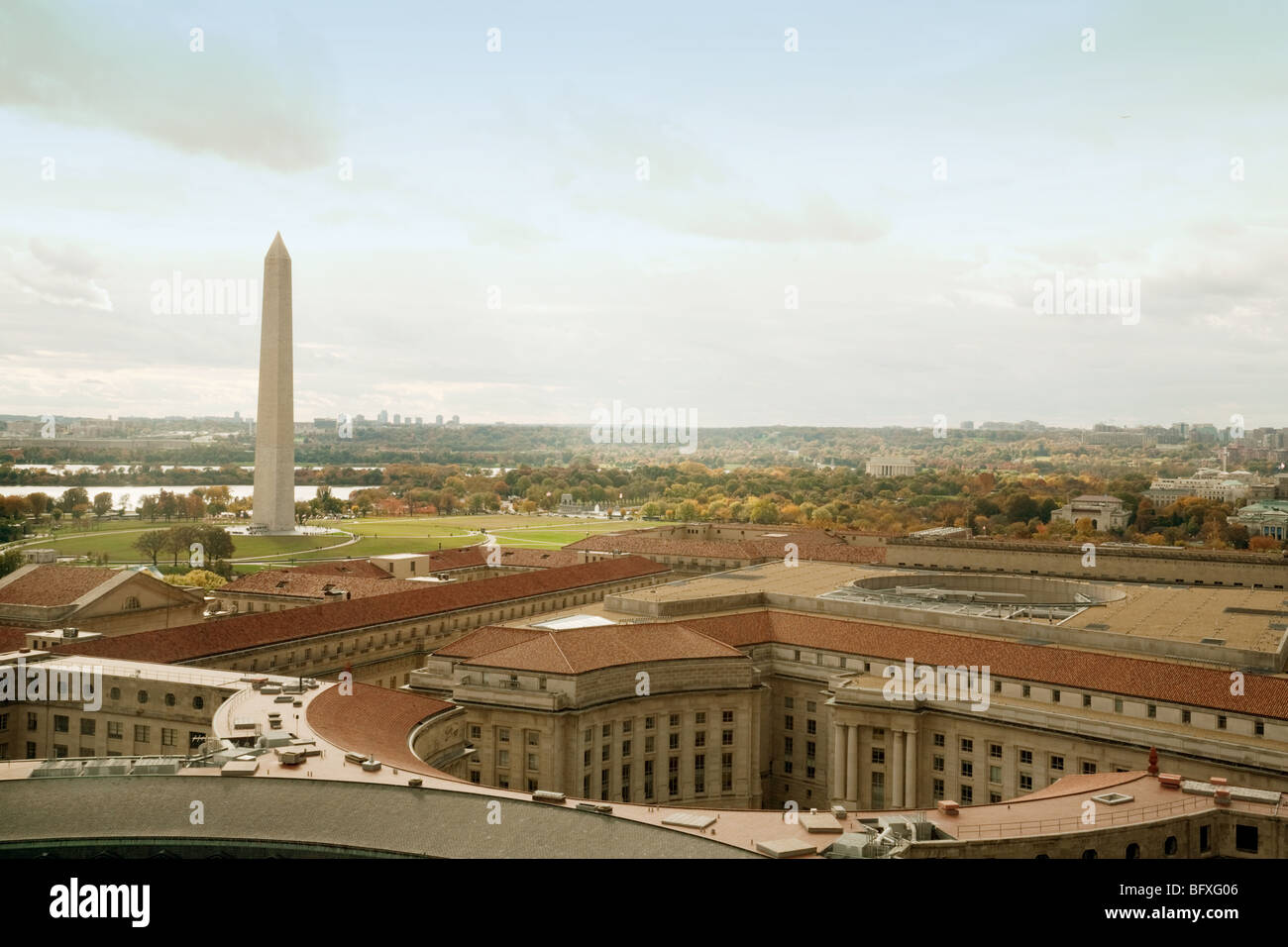 The Washington monument, Washington DC USA, seen from the top of the ...