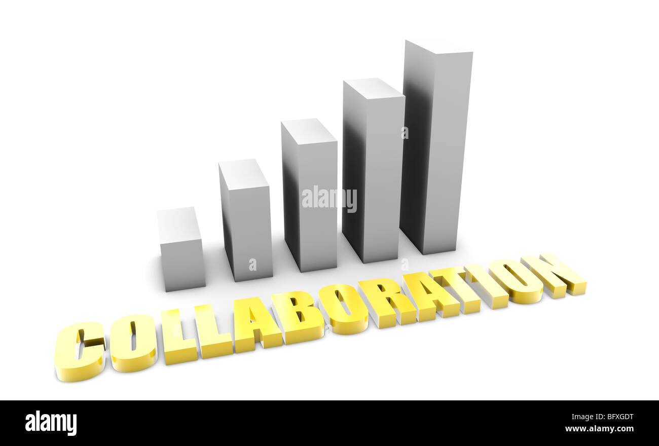 Collaboration in 3d With Business Graph Chart Stock Photo - Alamy