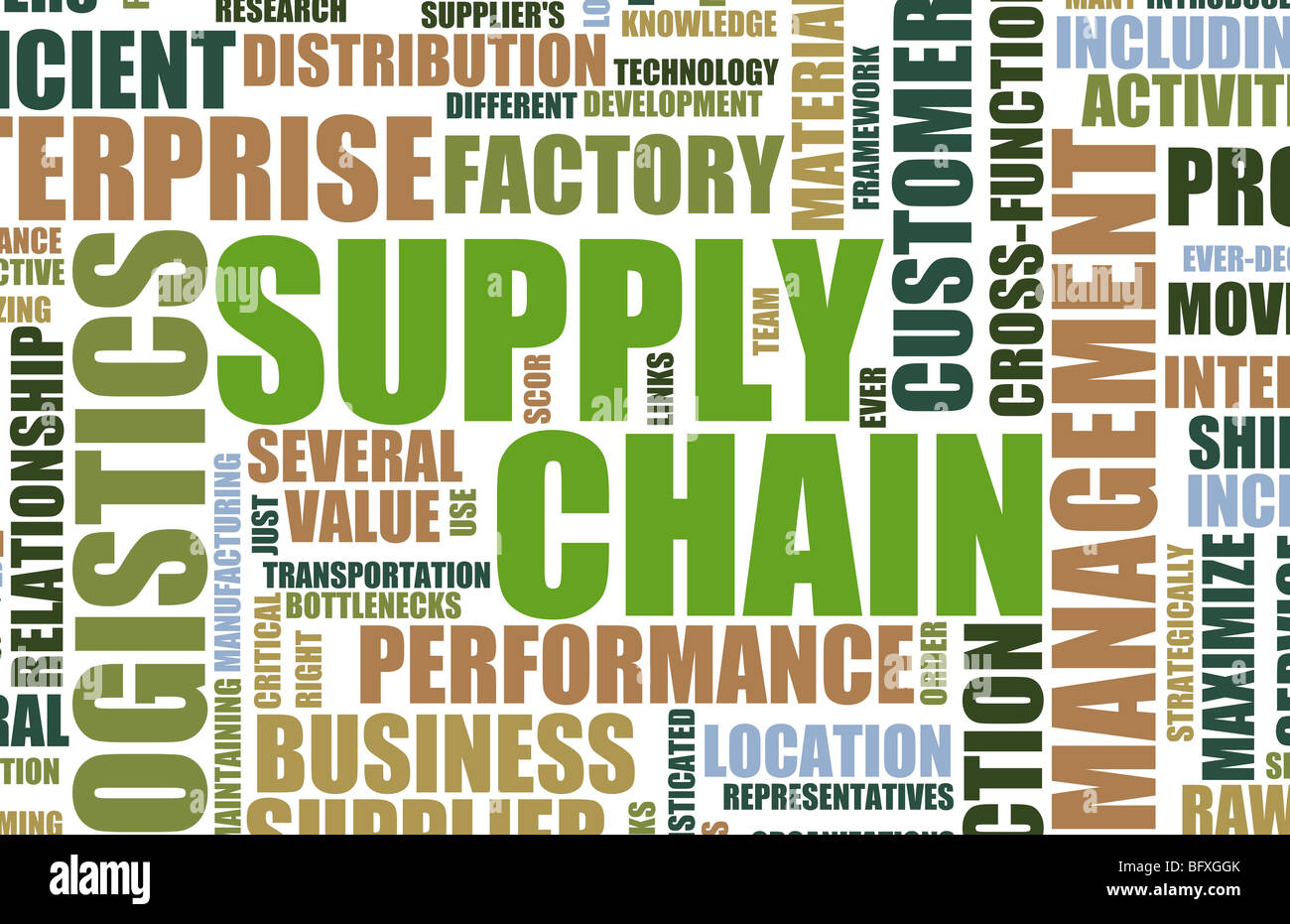 Supply Chain Management Background as Design Art Stock Photo - Alamy