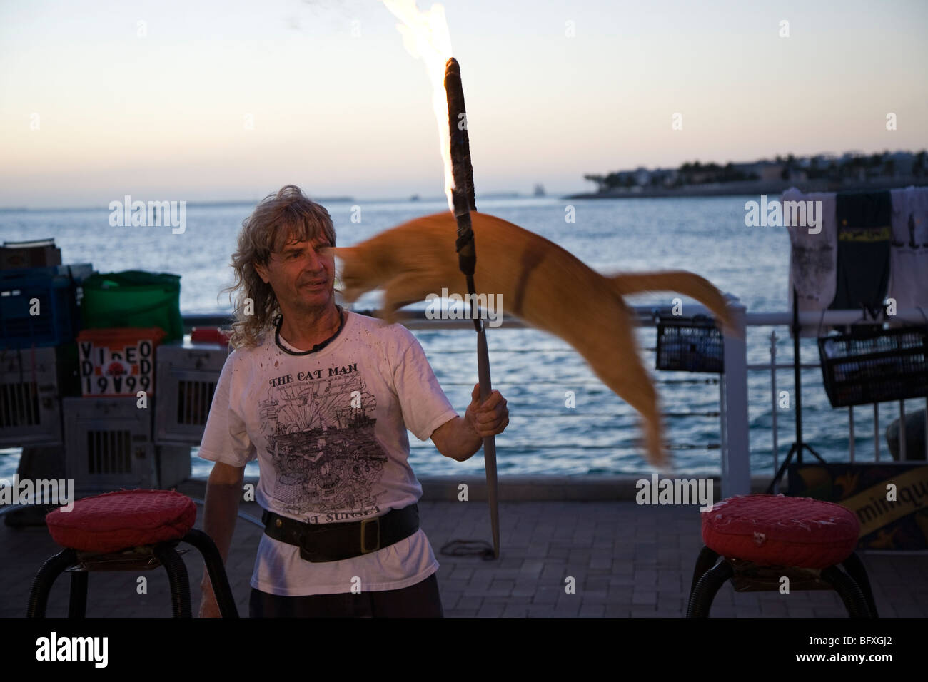 A Frenchman known simply as Dominique keeps Sunset Celebration crowds ...