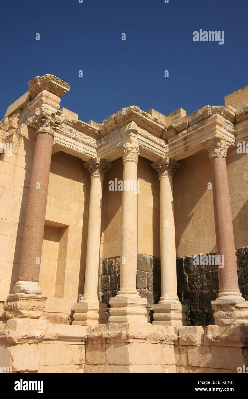 Israel, Beth Shean valley. The Roman theater of Scythopolis Stock Photo ...