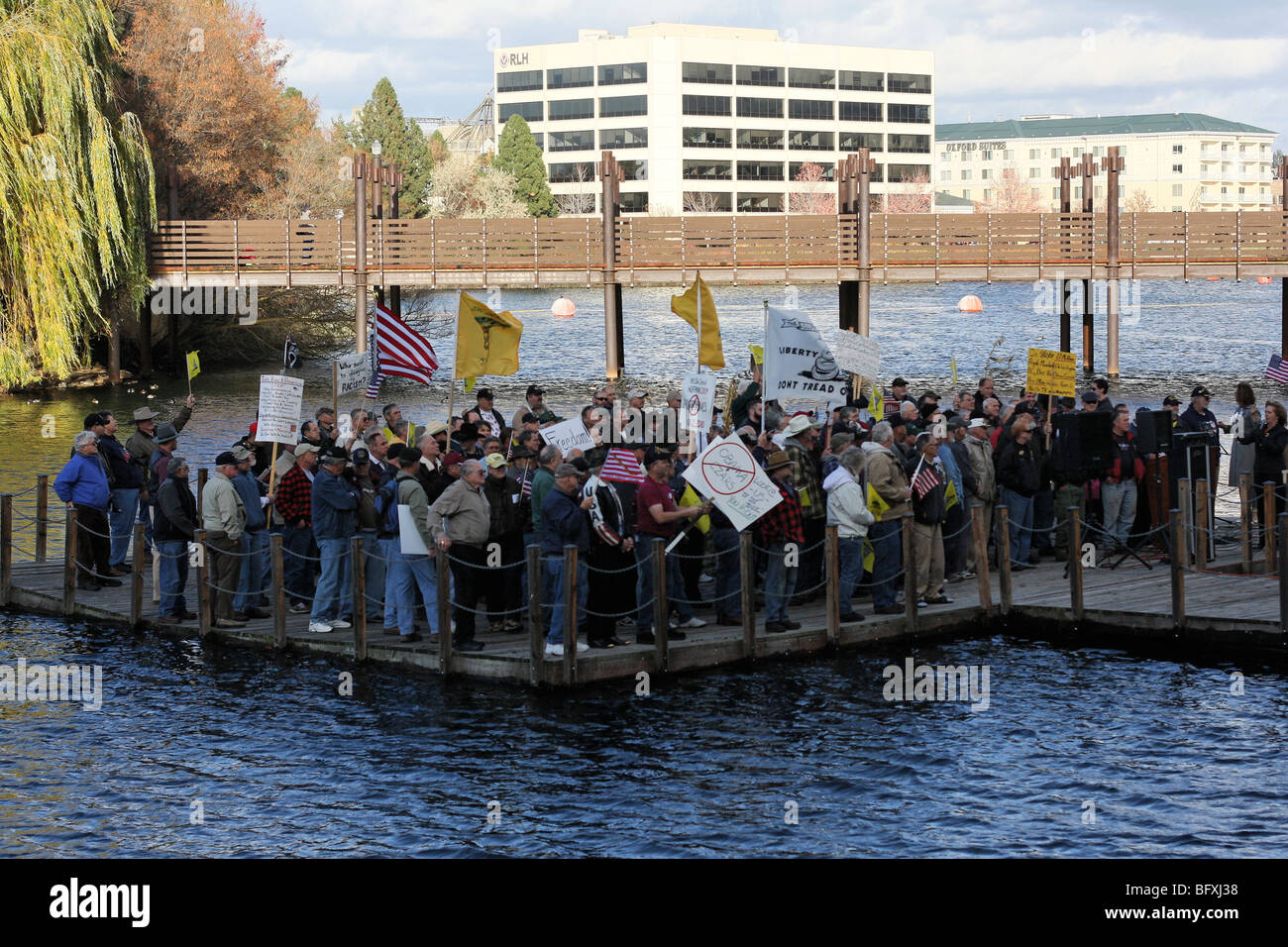 Tea Party Express gathering at Riverfront Park, Spokane, Washington ...