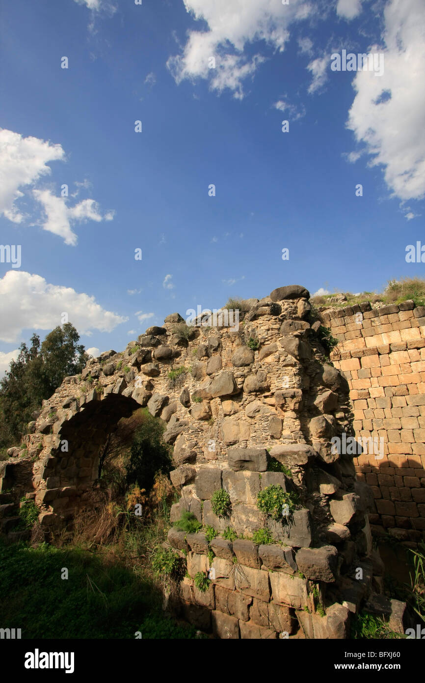 Israel, Beth Shean valley. The Roman "Truncated Bridge" over the Harod ...