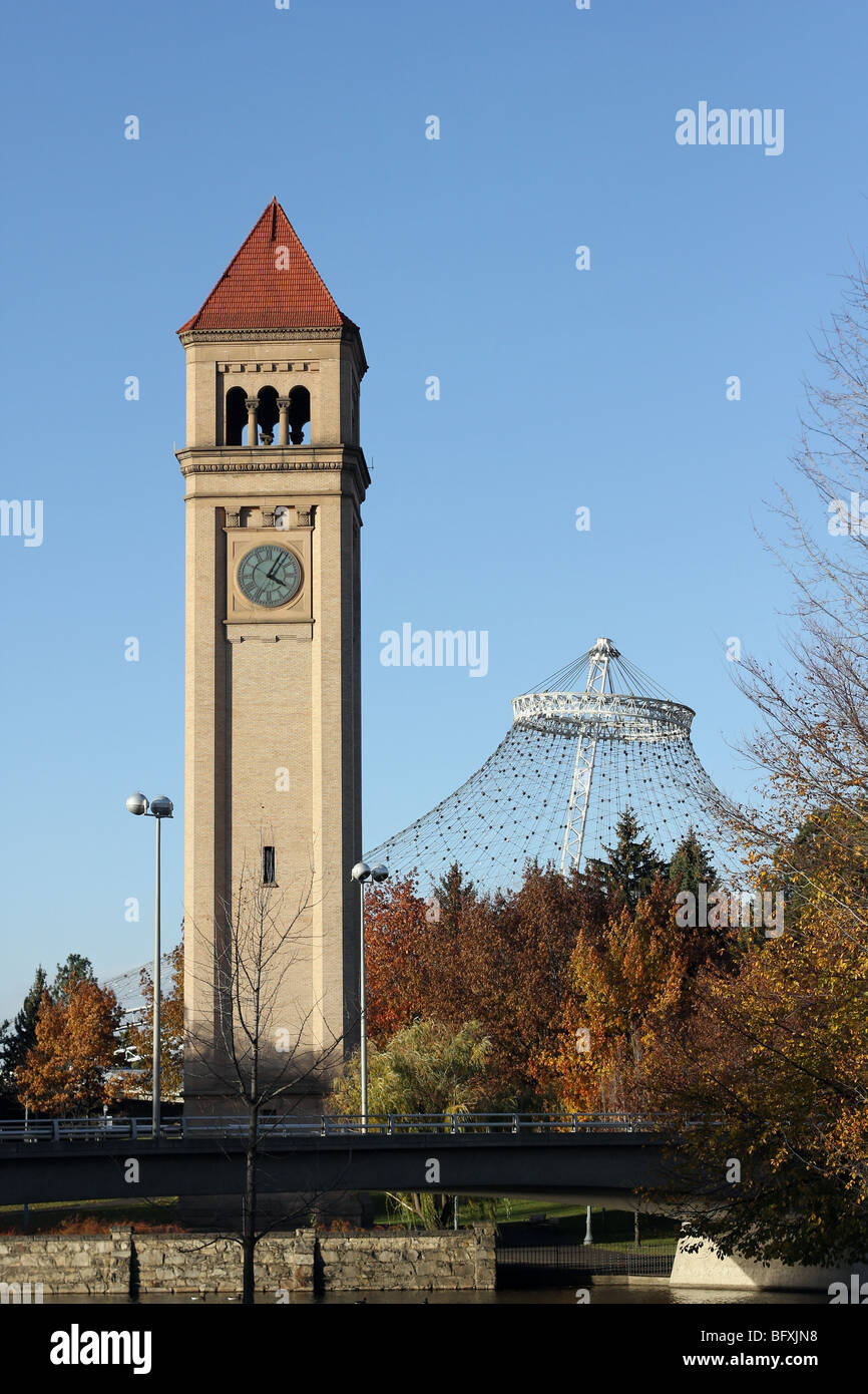 Spokane Riverfront Park Clock Tower and Pavilion Tent, Spokane ...
