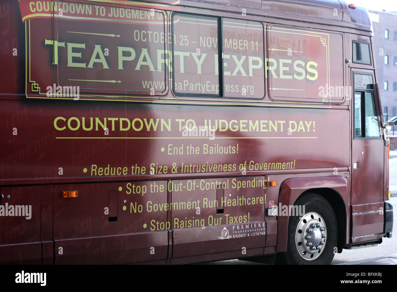 Tea Party Express Bus at Riverfront Park, Spokane, Washington, October ...