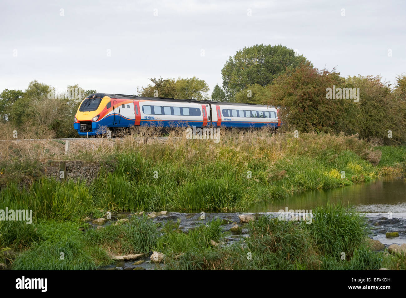 Class 222 Meridian passenger train in East Midlands Trains livery ...