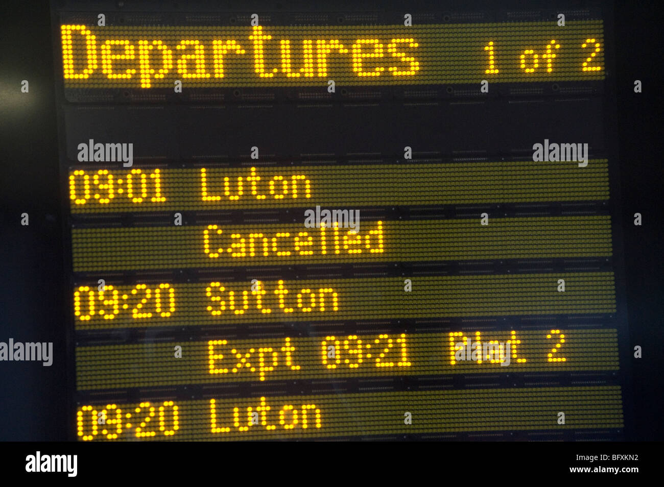 Train destination board uk hi-res stock photography and images - Alamy