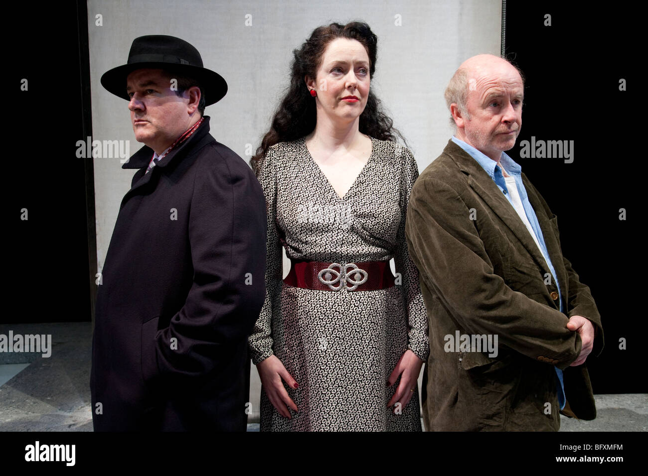 Three people stood together - Irish actors Stock Photo - Alamy