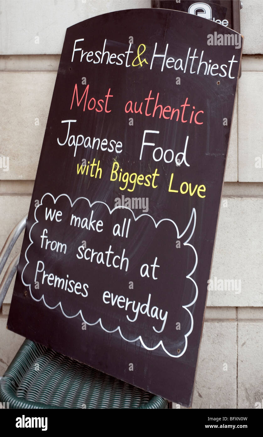 Amusing advertisement for Japanese food, Baker Street, London, England ...