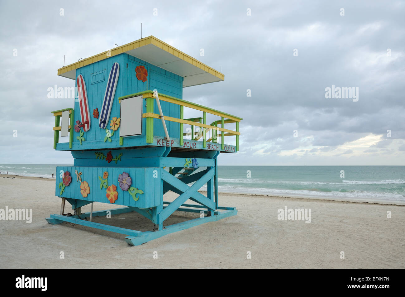 Miami South Beach Lifeguard Tower, Florida USA Stock Photo - Alamy