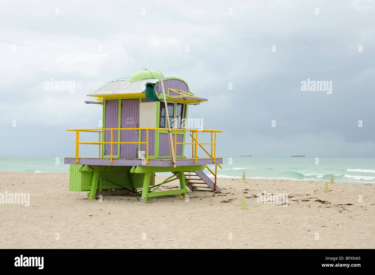 Lifeguard Tower at Miami South Beach, Florida USA Stock Photo - Alamy