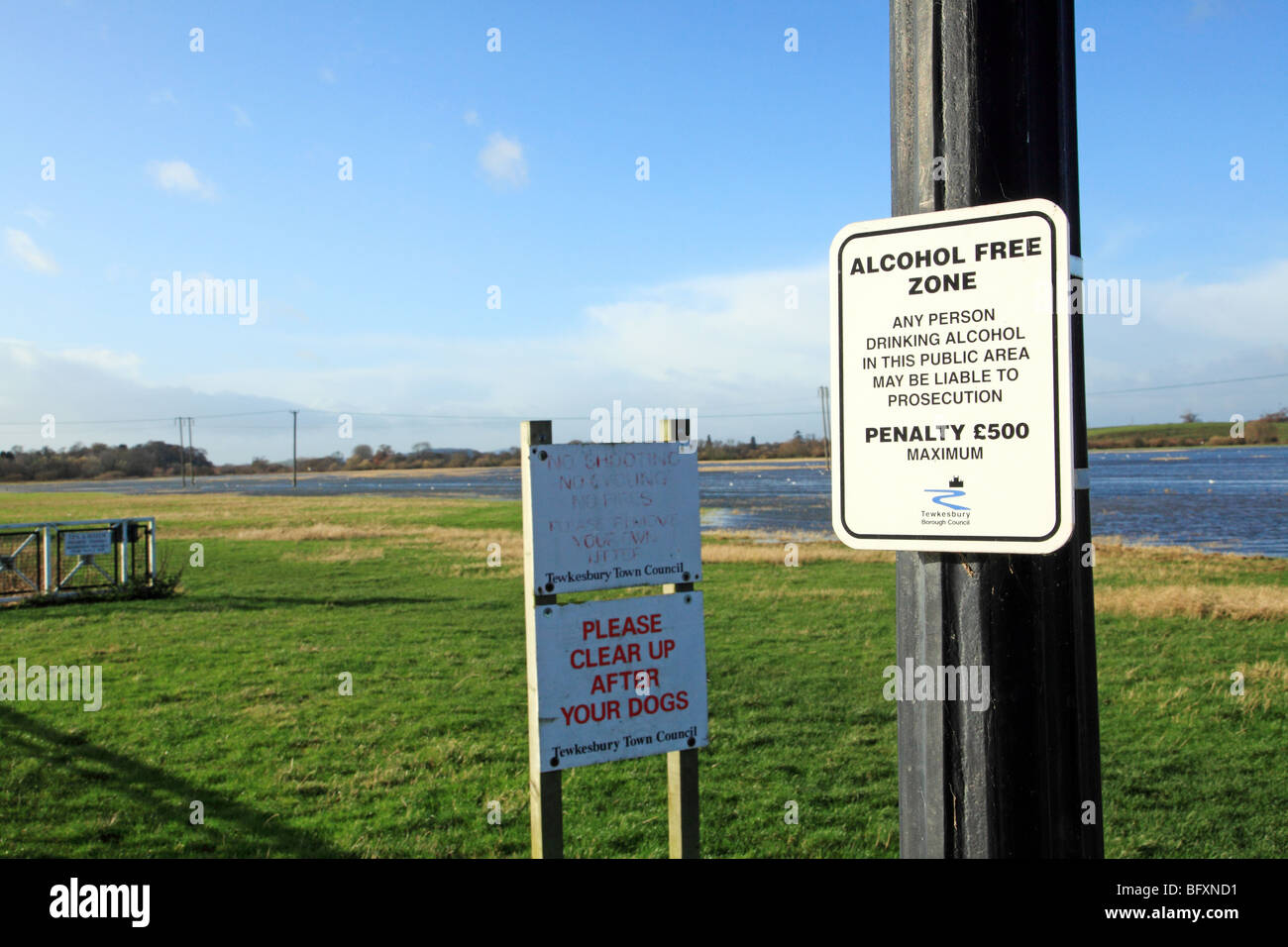 A sign in a rural location declaring it to be an alcohol free zone ...