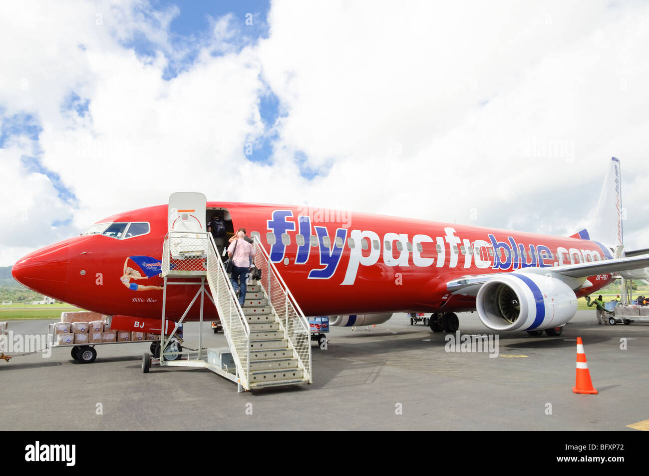 Virgin Australia Boeing 737 at Bauerfield International Airport, Port Vila, Vanuatu, South ...