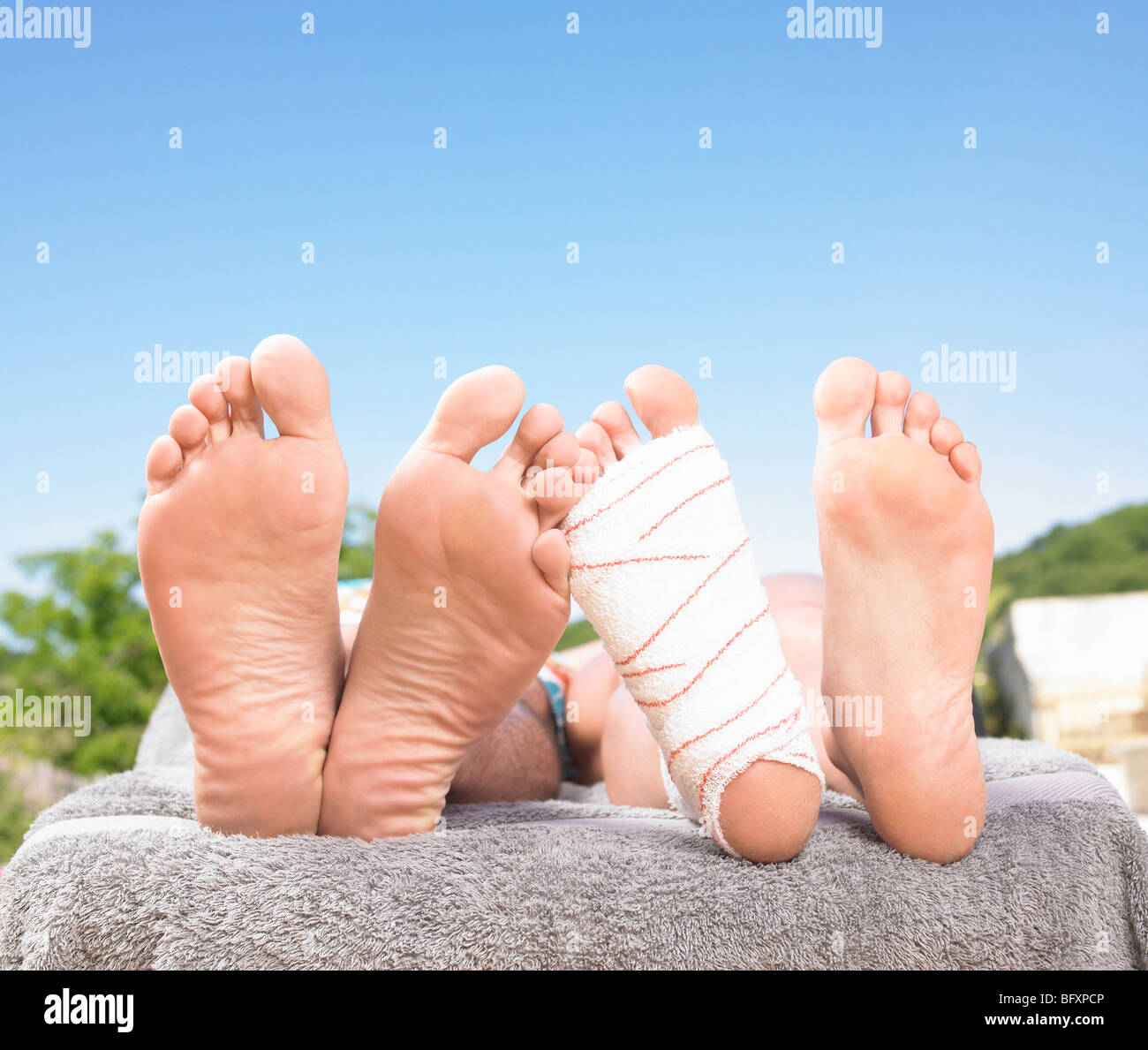feet with bandage Stock Photo - Alamy