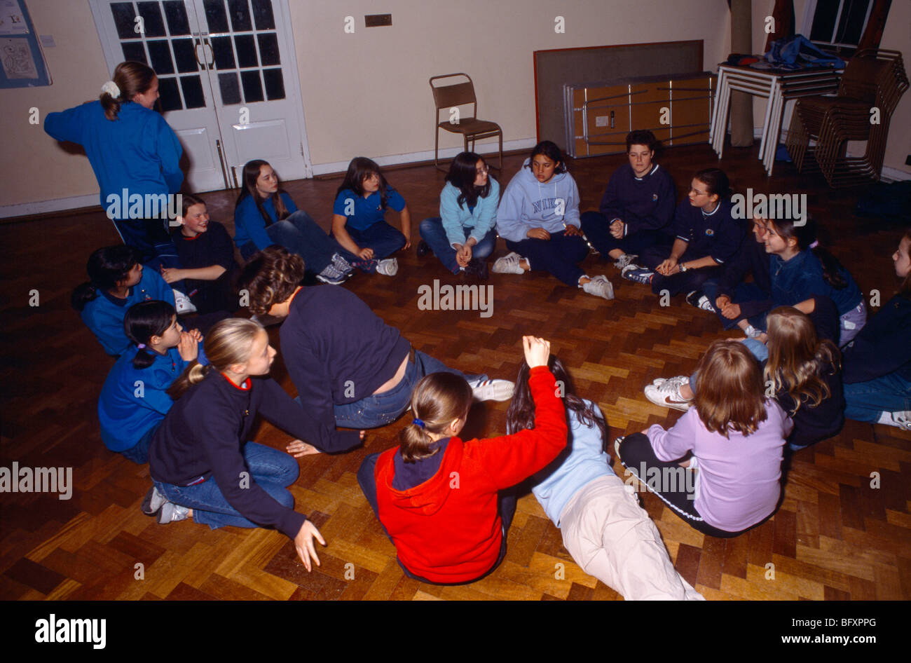 Girl Guides Playing Game Stock Photo - Alamy