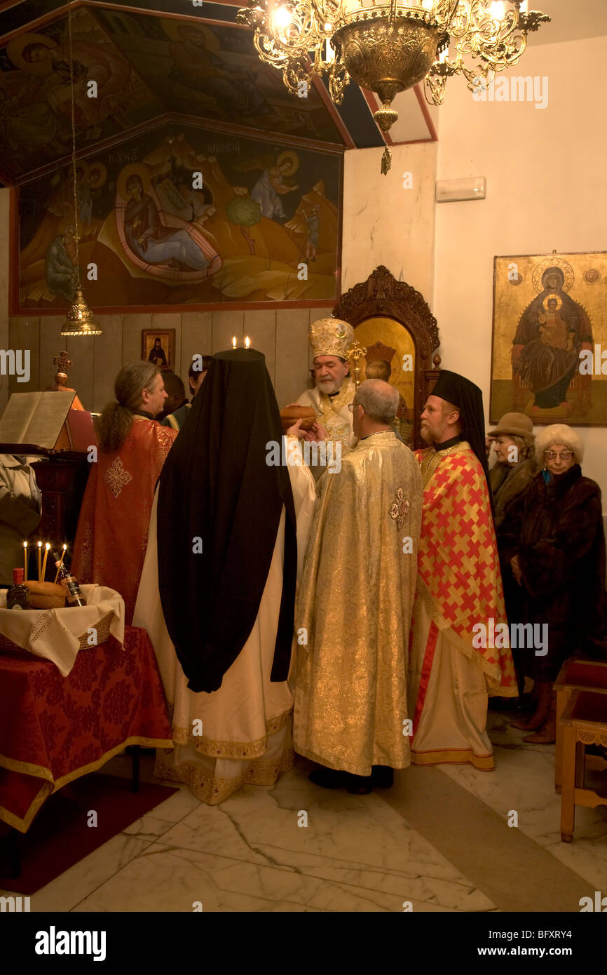 Priests Holding Bread During Eucharist At Greek Orthodox Church Rome ...