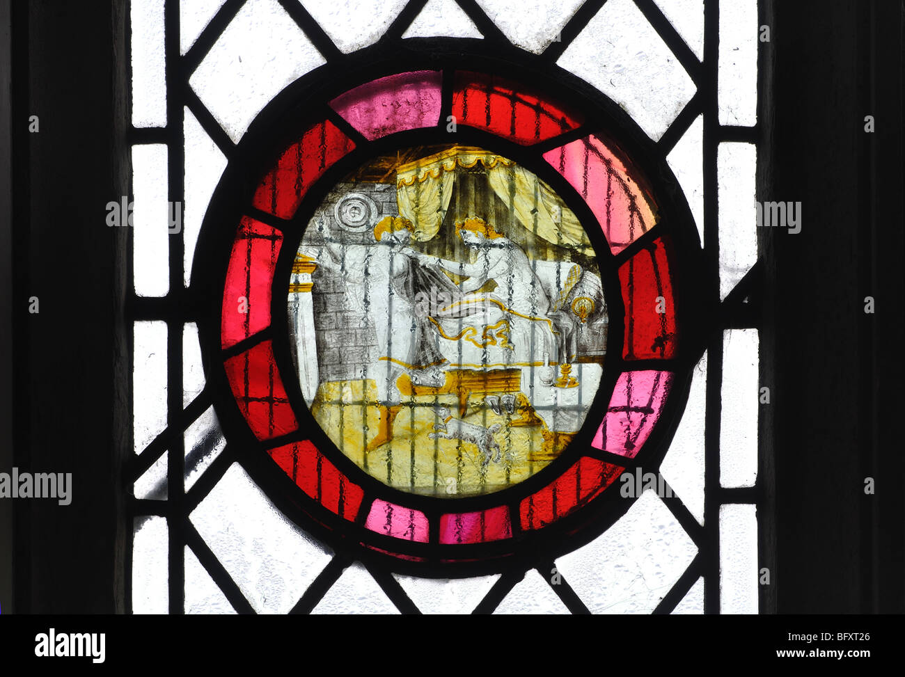 Medieval stained glass roundel window hi-res stock photography and ...