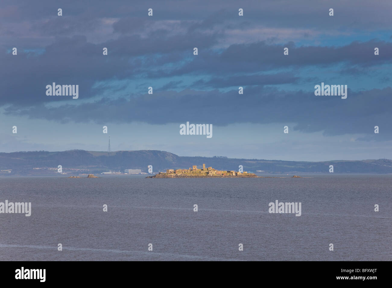 Inchmickery Island, Firth of Forth, as viewed from Cramond Island Stock ...