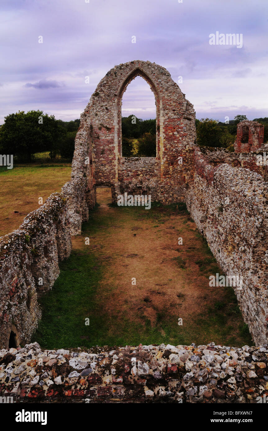 Main hall Leiston Abbey Ruins Suffolk Stock Photo - Alamy