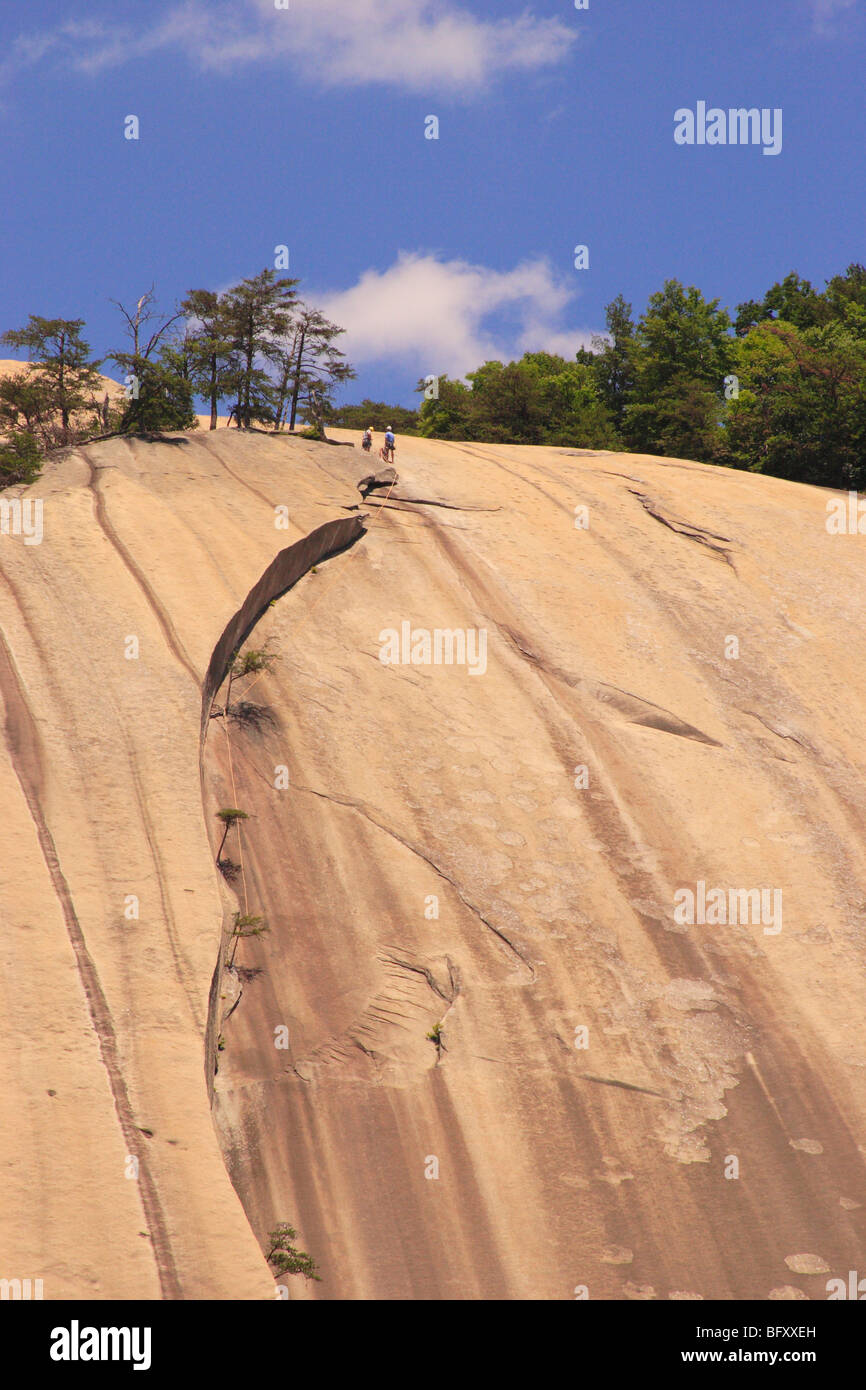 Climbers On Stone Mountain, Stone Mountain State Park, Traphill, North ...