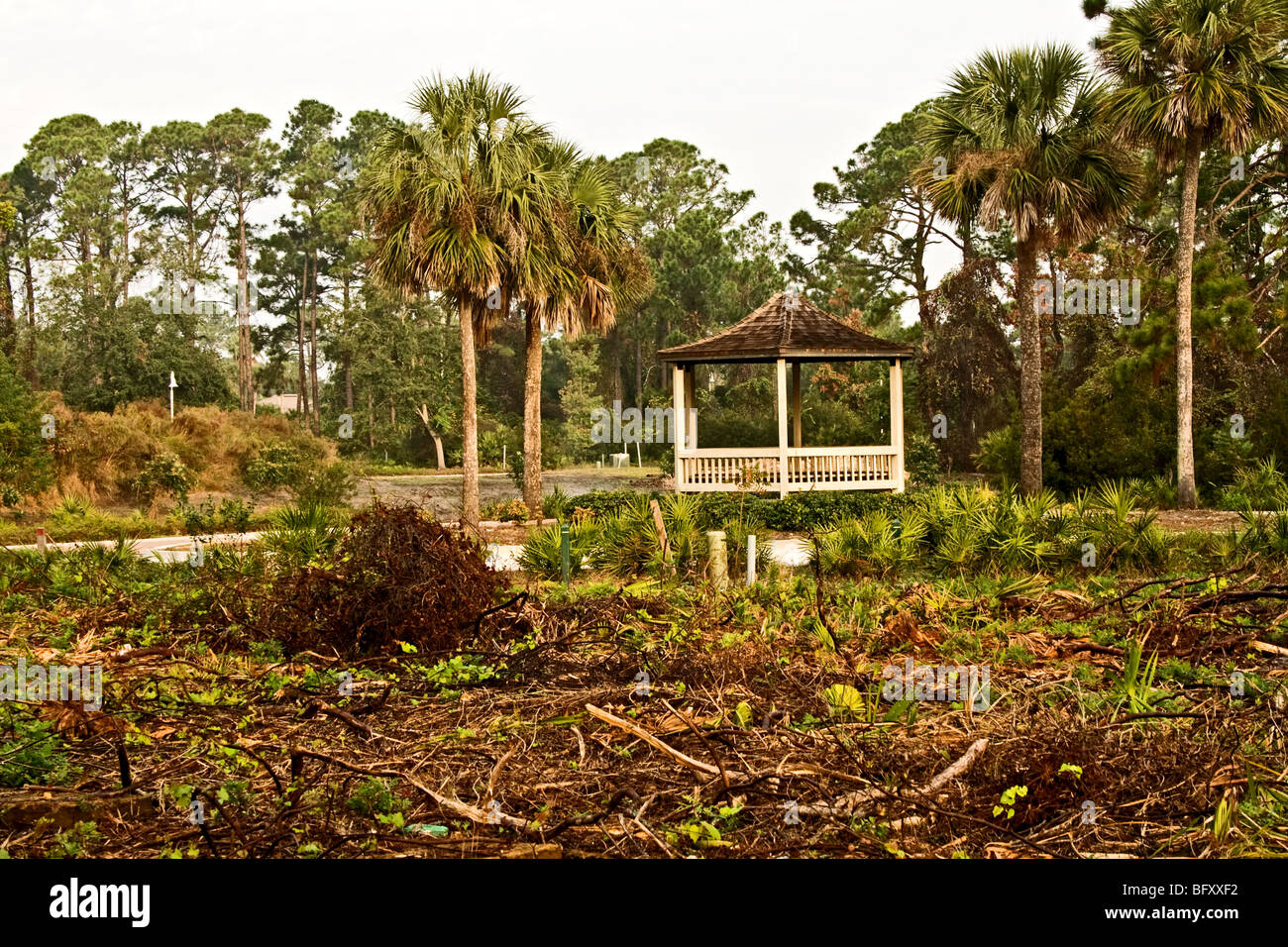 Small bandstand in the midst of deserted landscape Stock Photo - Alamy