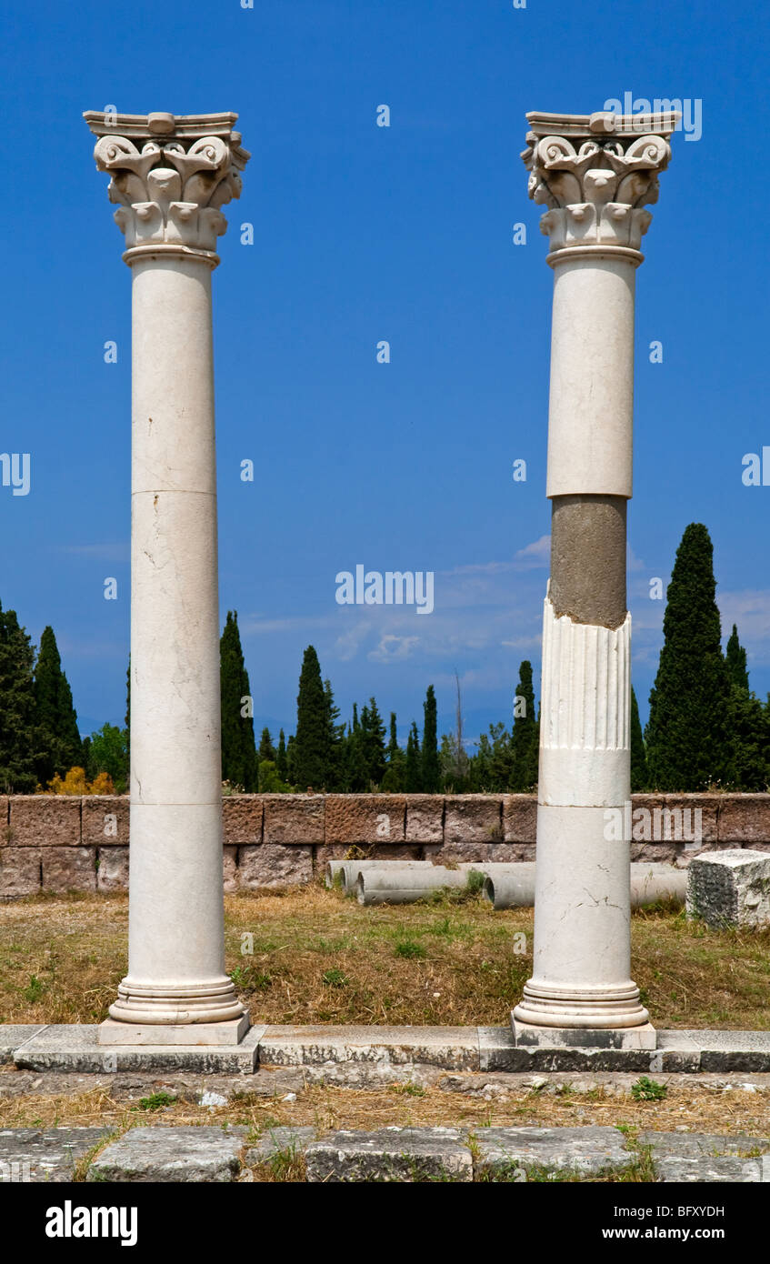 View of the Asklepieion a healing temple sacred to the god Asclepius on ...