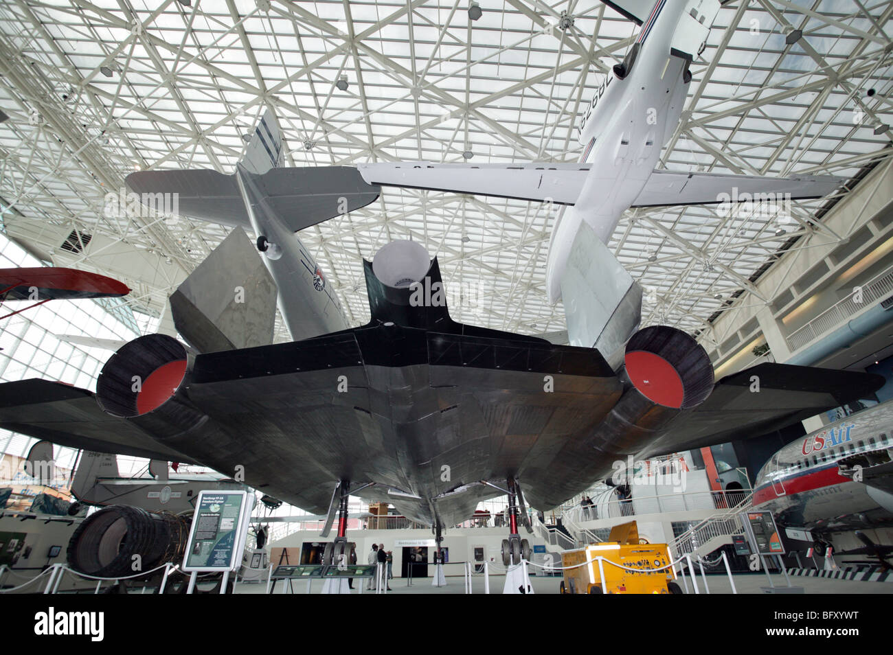 Rear view of a Lockheed M-21 Blackbird on static display in the Great ...