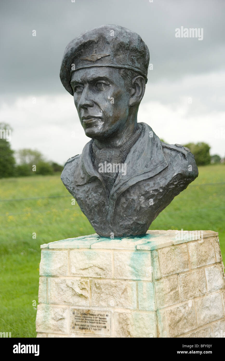 Statue of Colonel Otway at Merville Battery, Normandy captured on D Day ...