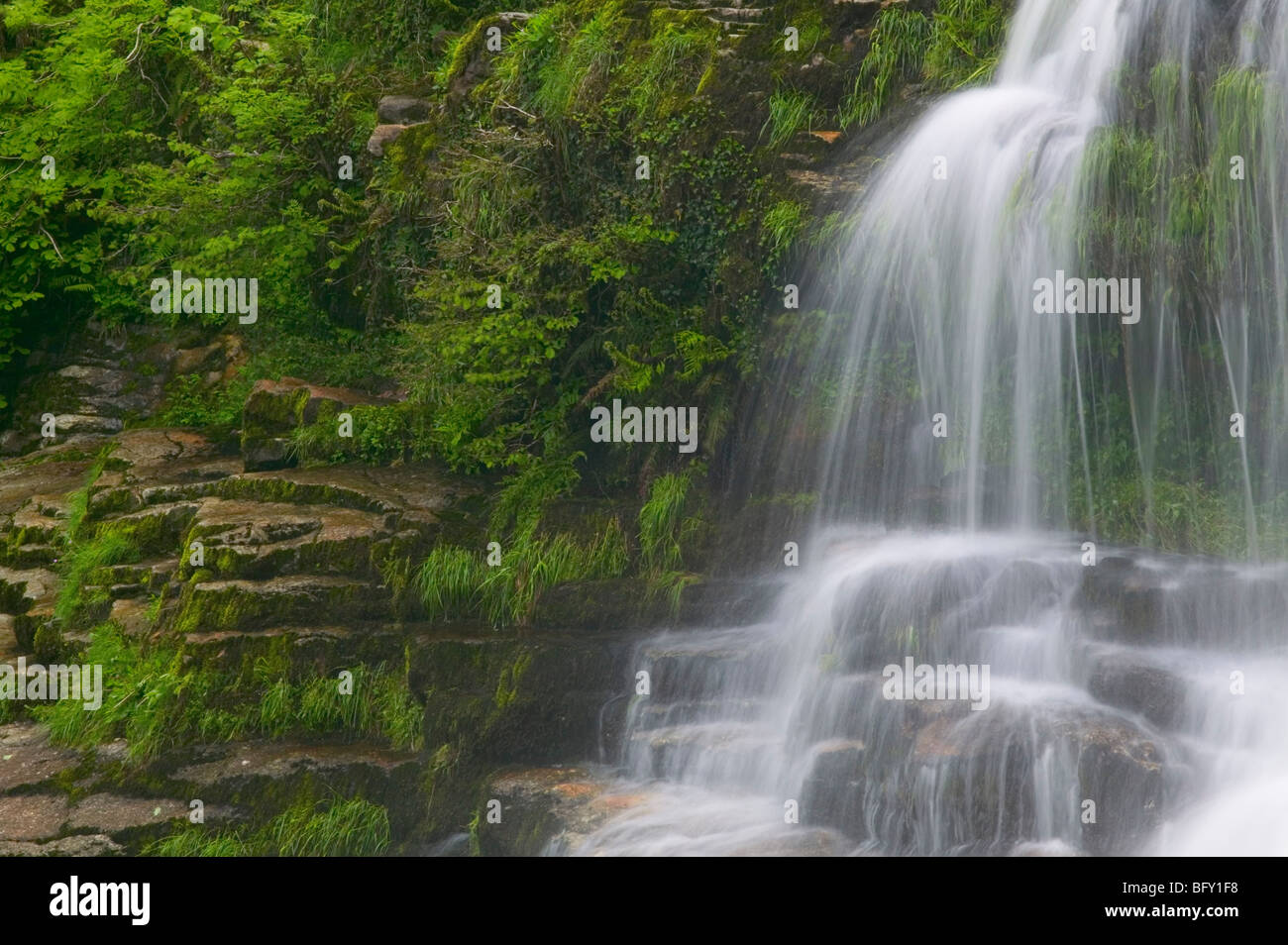 Waterfall at Ystradfellte Brecon Beacons Powys Wales Stock Photo - Alamy