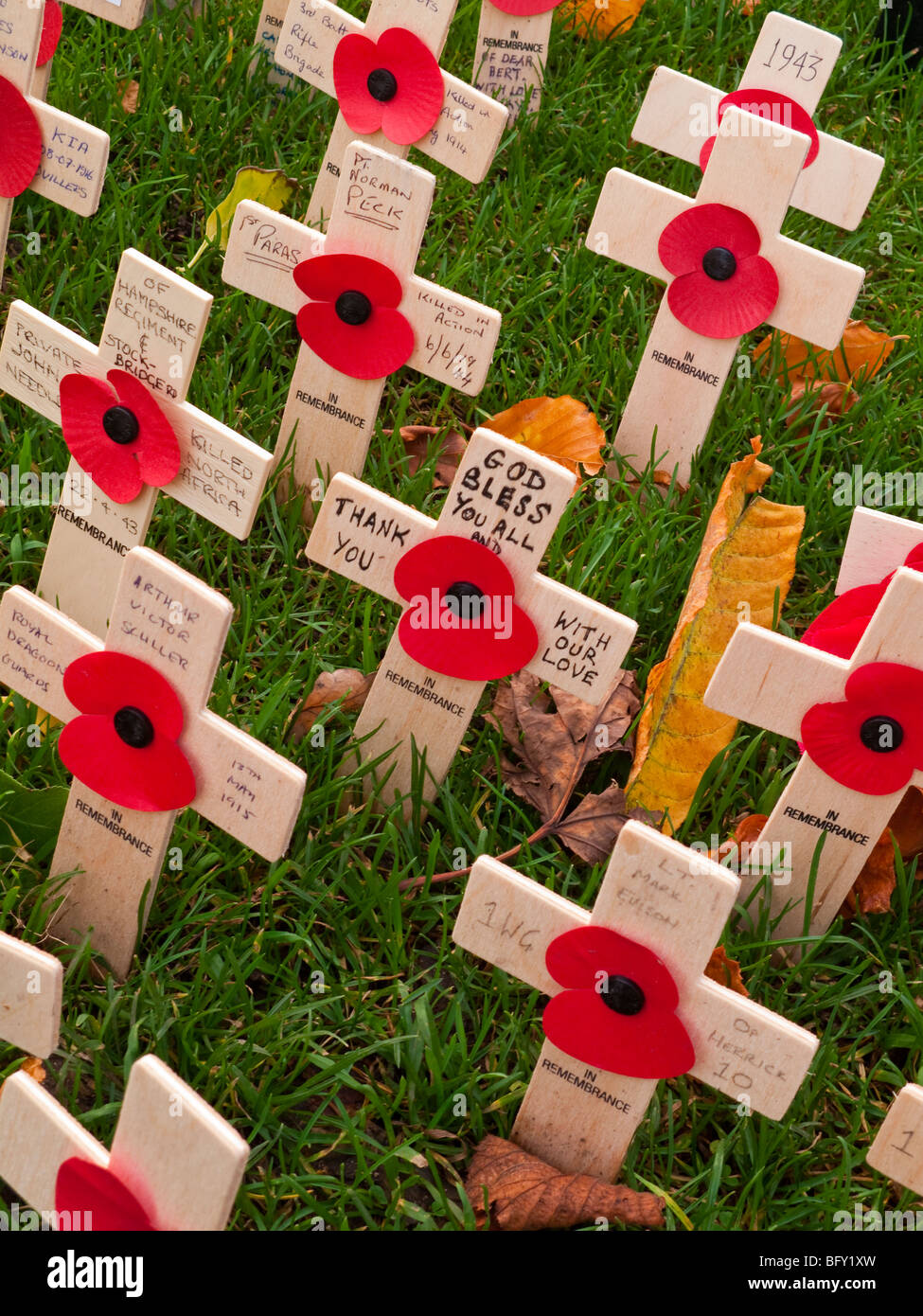 Wooden poppy crosses hi-res stock photography and images - Alamy