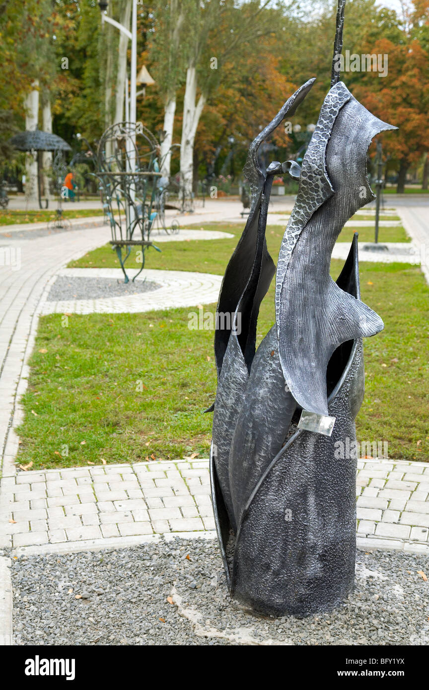 forged figure in public "Park of forged figures" in center of Donetsk ...