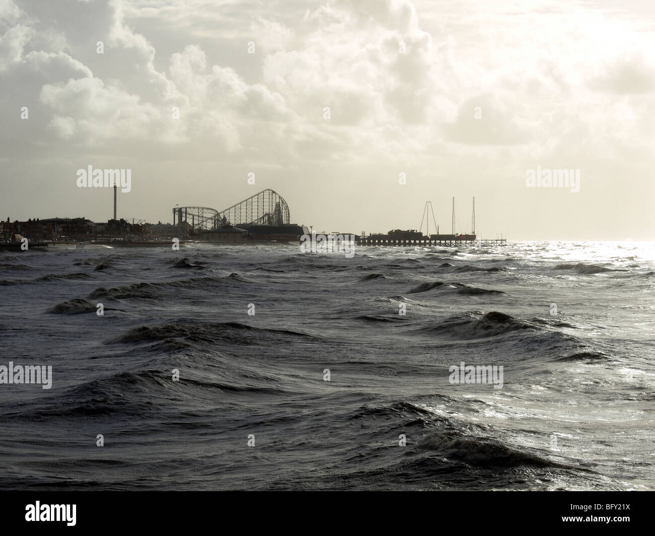 A stormy November day at Blackpool,England Stock Photo - Alamy