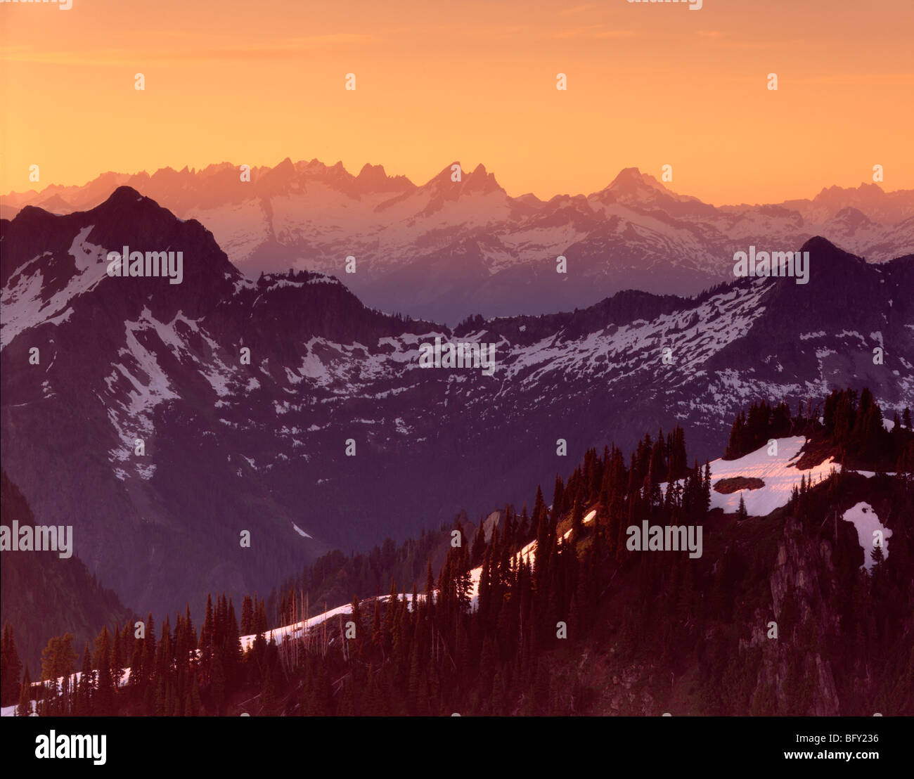 Evening over the Picket Range North Cascades National Park, Washington ...
