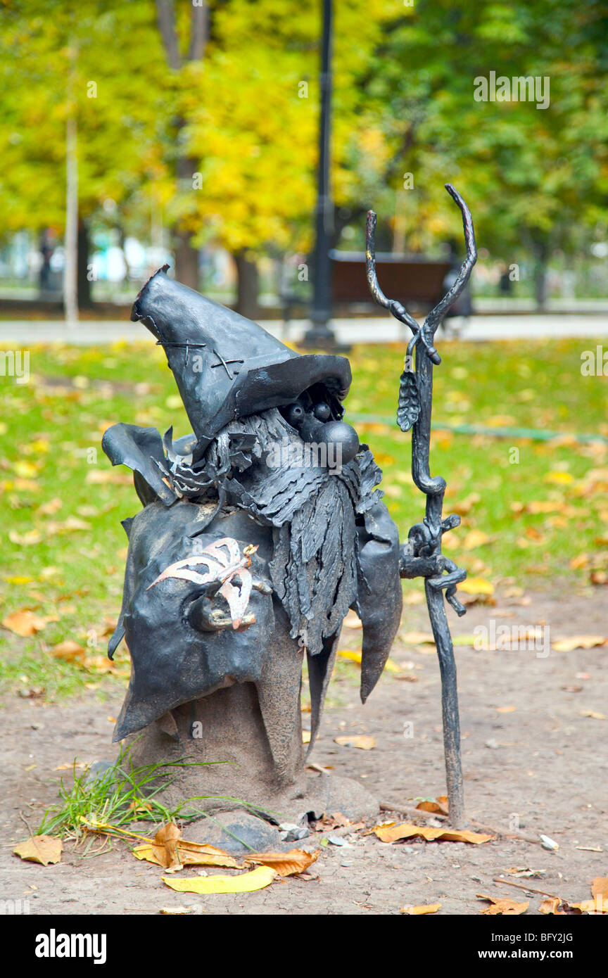 forged gnome figure in public "Park of forged figures" in center of ...