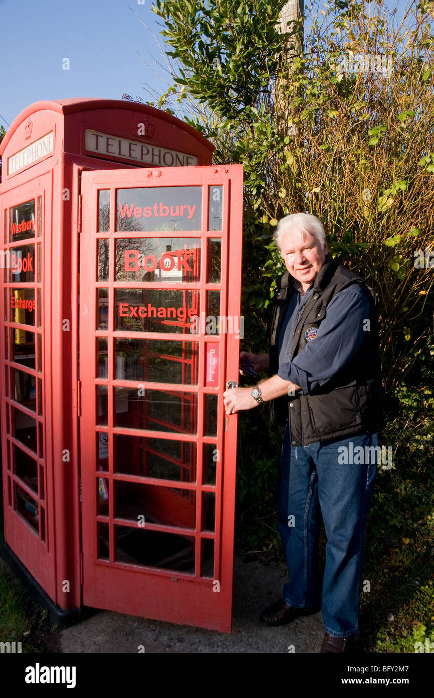Book Enchange repurposed telephone box Westbury-sub-Mendip Somerset ...