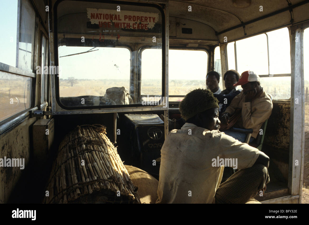 battered bus of the local Public transport near Tamale in Ghana W ...