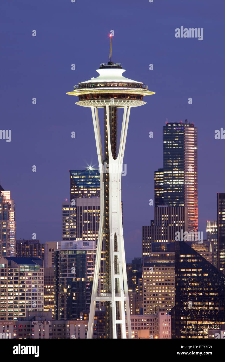 Space needle at night Stock Photo - Alamy
