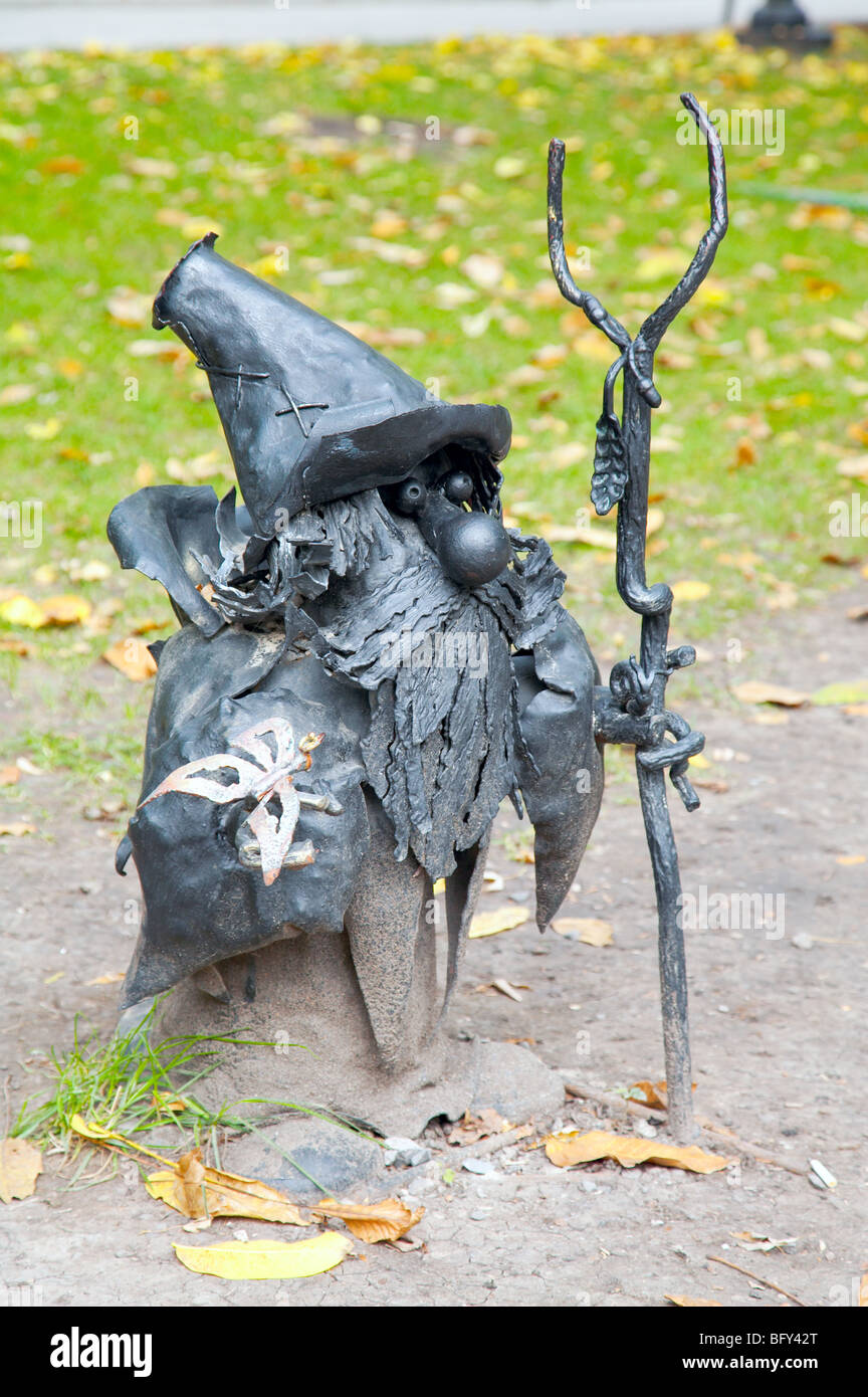 forged gnome figure in public "Park of forged figures" in center of ...