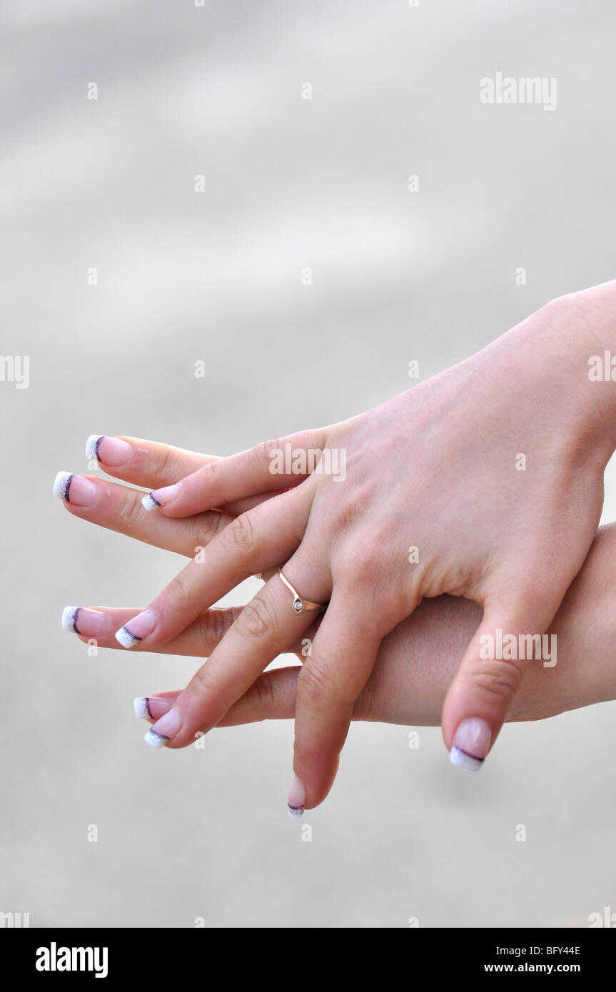 Hands with nails Stock Photo - Alamy