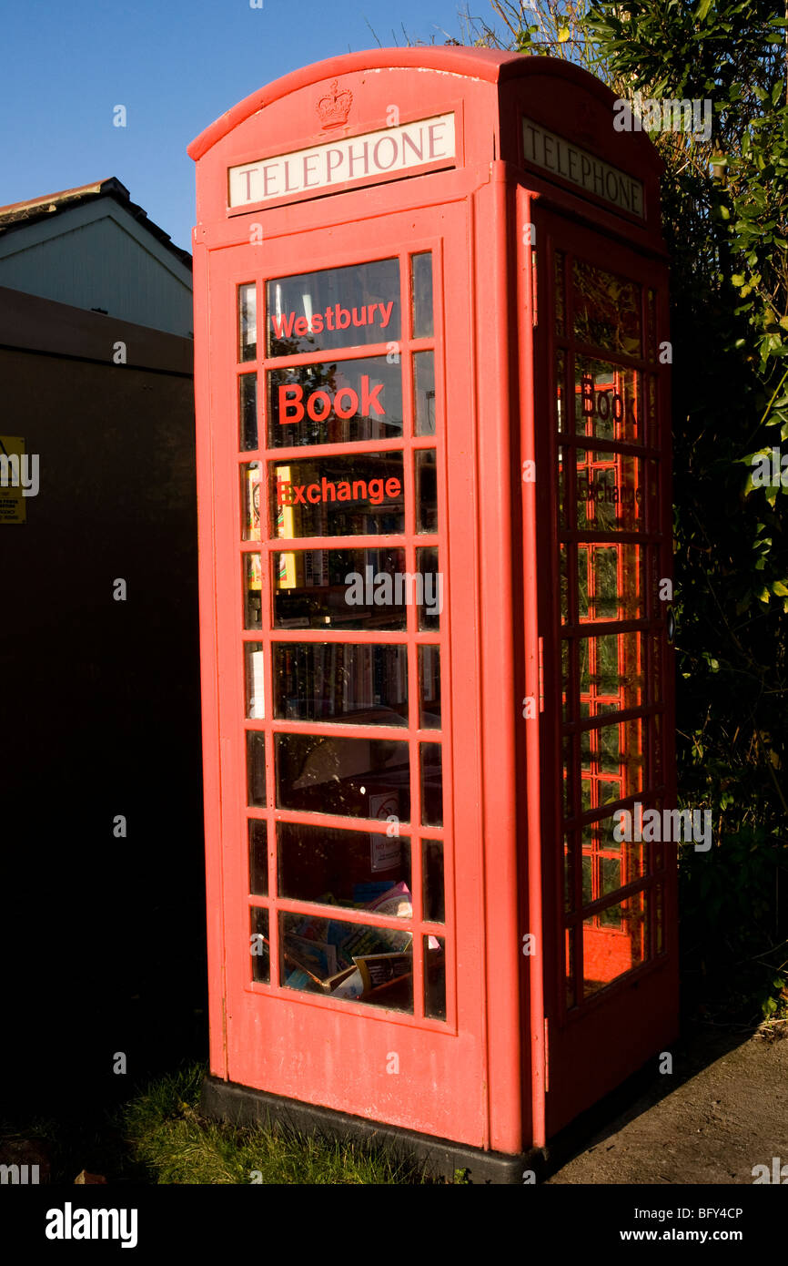 Book Enchange repurposed telephone box Westbury-sub-Mendip Somerset ...