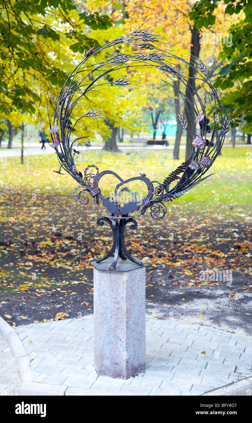 forged wheat ears in public "Park of forged figures" in center of ...