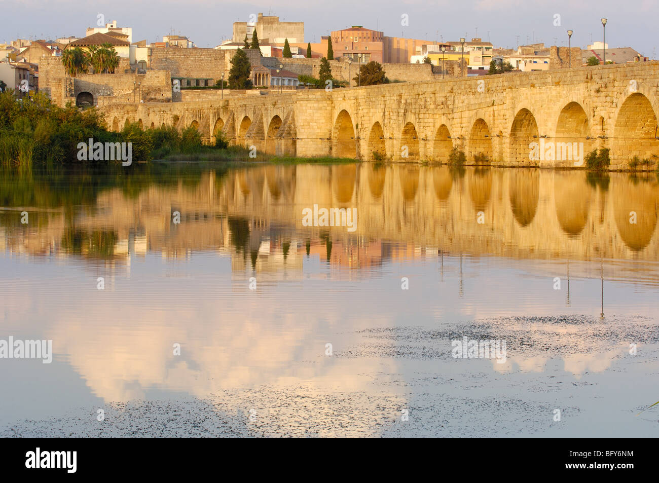 Roman bridge over Guadiana River. Mérida. Badajoz province. Ruta de la ...