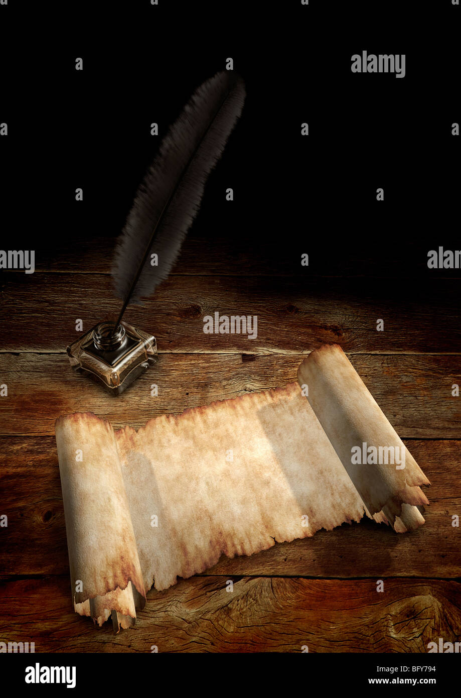 Inkpot and quill hi-res stock photography and images - Alamy