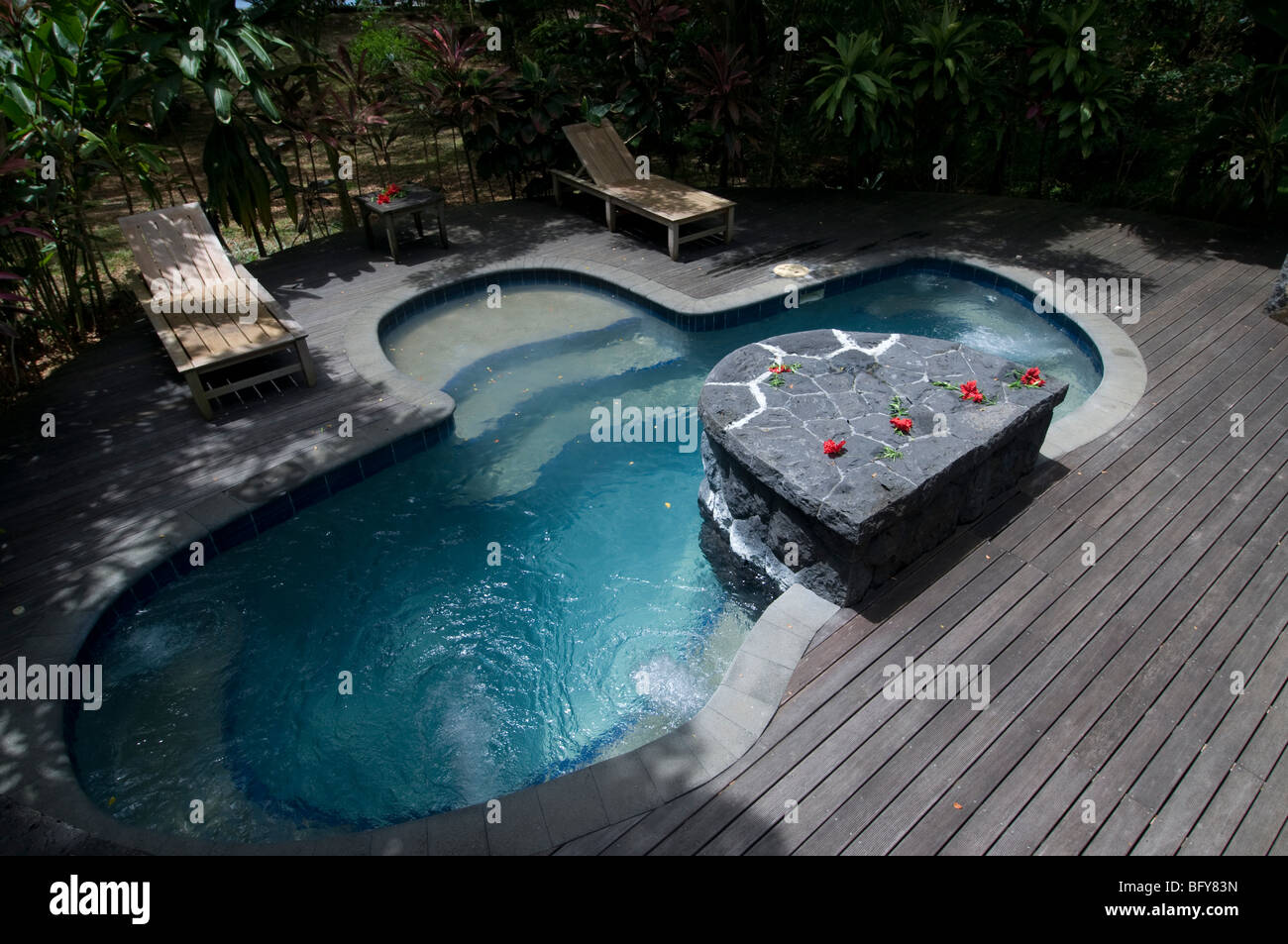 outside Jacuzzi in spa taken in Samoa Stock Photo - Alamy