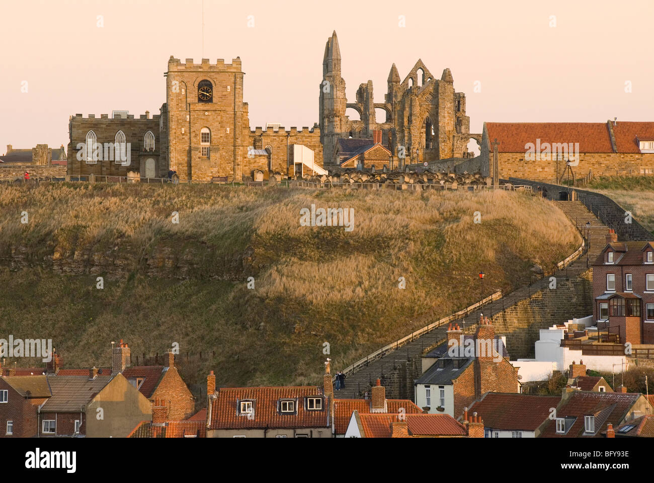 Whitby Abbey and Saint Mary's Church, Whitby, North Yorkshire, England ...