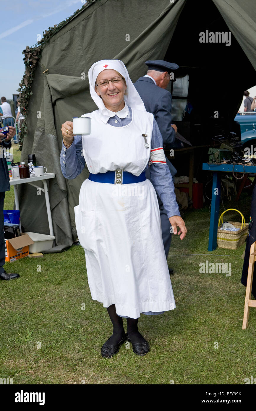 Lady dressed as nurse from the Battle of Britain, RAFA Airshow ...