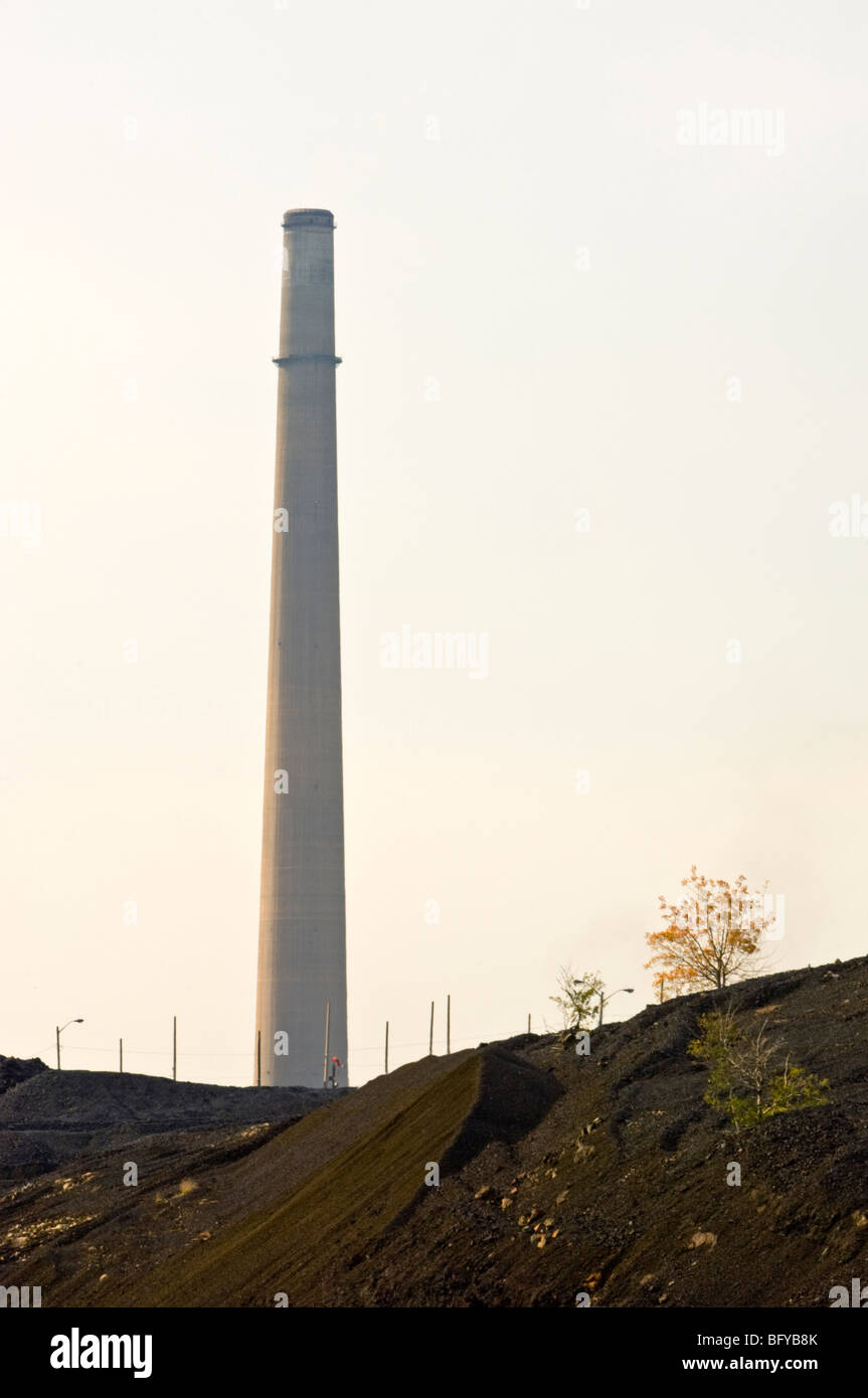 Vale Superstack and slag piles, Greater Sudbury, Ontario, Canada Stock ...