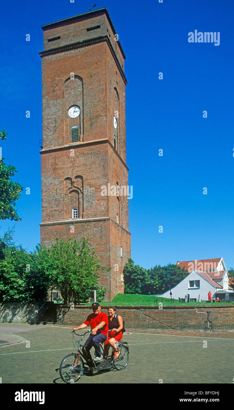 old lighthouse, Borkum Town, Borkum Island, East Friesland, Lower ...