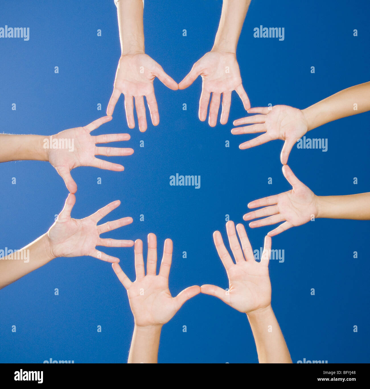 Hands forming circle Stock Photo - Alamy