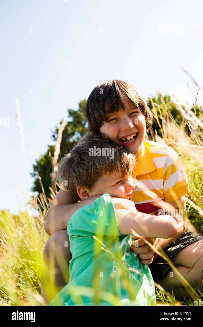 Brothers rough housing hi-res stock photography and images - Alamy